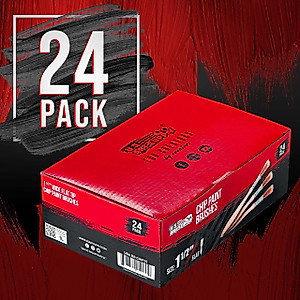 U.S. Art Supply 24 Pack of 1-1/2 inch Paint and Chip Paint Brushes for Paint, Stains, Varnishes, Glues, and Gesso