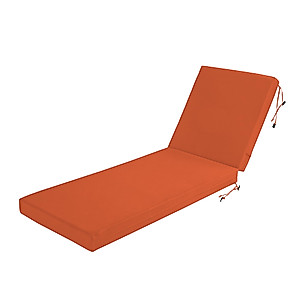 Codi Lounge Chair Cushion, Outdoor Chaise Cushions for Pool, Double Waterproof Fabric, 70 x 22.5 x 3.5 Inch Spice