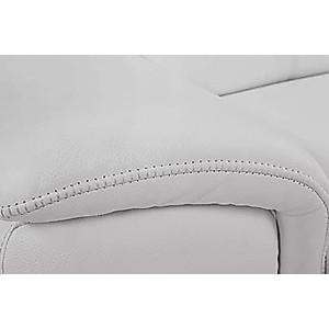 Blackjack Furniture Lorenzo Mid Century Modern Italian Leather Living Room Power Reclining, Loveseat, 72", White