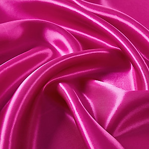 Cobedzy 1 Pack Hot Pink Satin Tablecloth, 58 x 102 Inches Rectangle Satin Table Cover,Smooth Fabric Satin Table Cloths,Luxury Silk Tablecloth for Party Wedding Dinner Restaurant