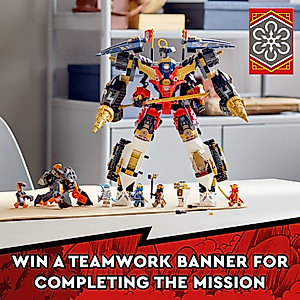 LEGO NINJAGO Ninja Ultra Combo Mech 4 in 1 Set 71765 with Toy Car, Jet Plane and Tank Toys Plus 7 Minifigures