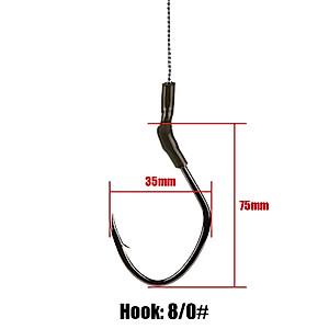 GRFIT Fishing Pliers 2 Pcs Fishing Hook Catfish Rig 8/0# High Carbon Steel Barbed Sharp Catfish Hook Wide Gap Fishing Accessories Fishing Tackle Fishing Quick Knot Tool