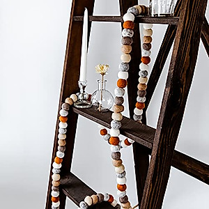 Peachy Party Easter Pom Pom Garland - Colorful Felt Ball Garland - 9 Ft Wool Felt Garland Decorations - Easter Felt Wool Garland, Wool Garland Christmas for Tree - Felt Ball Playroom Garland (Rustic)