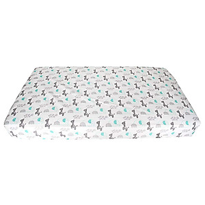 BabyFad Animal Print Turquoise 9 Piece Baby Crib Bedding Set 100% Cotton