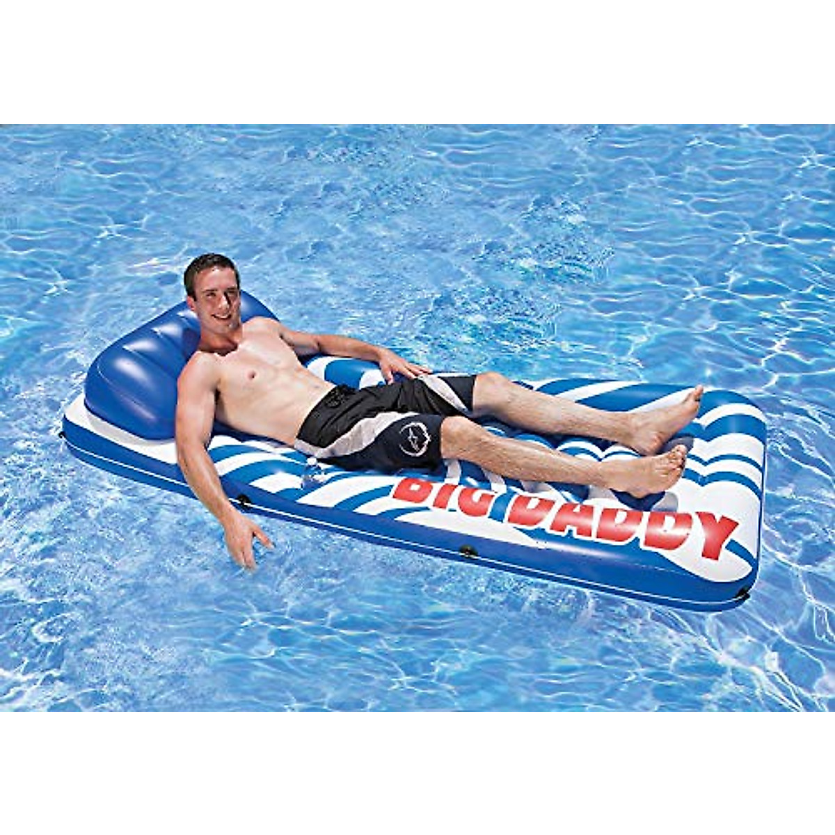Poolmaster Big Daddy Swimming Pool Mattress Float, Blue