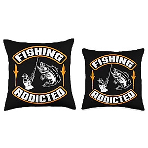 Check out my Fishing Shirts Father's Day Fishing Addicted Fisherman Rod Throw Pillow, 18x18, Multicolor