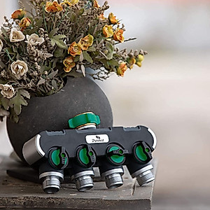 Garden Hose Splitter, Heavy Duty, Water Hose Manifold, 4 Way Hose Connector, Spigot Splitter, Faucet Divider Outdoor - Classic