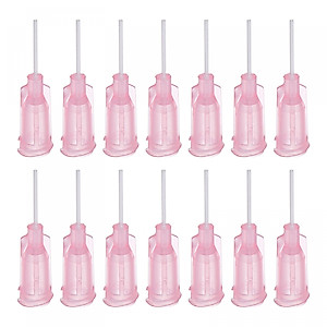 uxcell 50 Pcs 20G Plastic Dispensing Needles, 1/2" PP Glue Needle Tube Blunt Luer Lock Tips with PP Flexible Needle for Liquid Glue Gun, Pink
