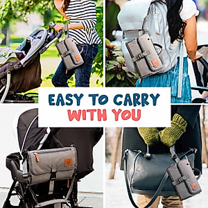 Portable Diaper Changing Pad for Diaper Bag, Waterproof Baby Changing Pad, Portable Changing Pad for Baby with Smart Wipes Pocket - Lightweight Travel Changing Pad On The Go - Baby Pad - Baby Gift