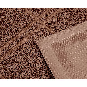 Amazon Basics Less-Mess Cat Litter Box Mat, 24" x 35", Unscented, Brown