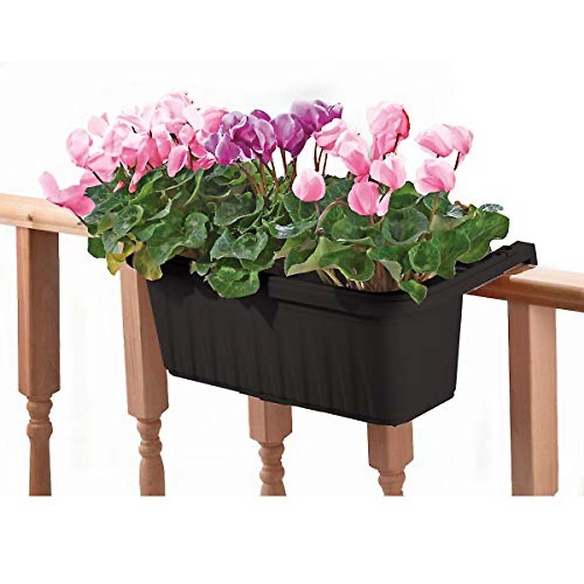 Apollo Exports International 24" Adjustable Railing Planter, Black