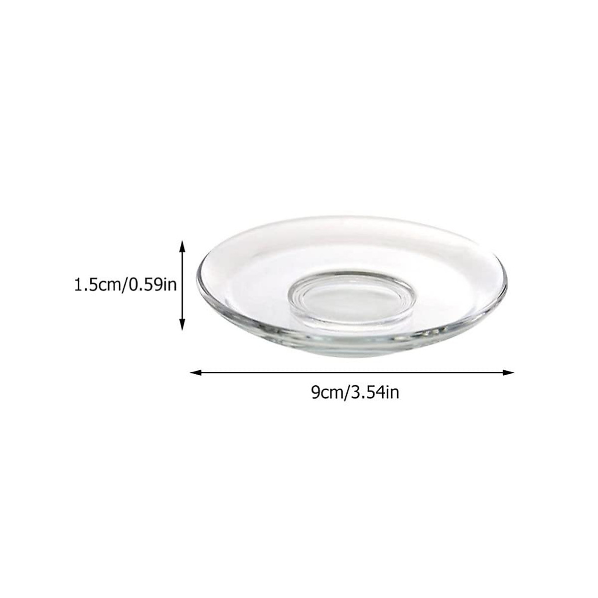 STOBOK 4pcs Clear Coffee Plates Round Cup Saucers Small Glass Plates Snack Plates Coffee Tea Saucer Drinkware Coffee Tea Dish for Home Kitchen