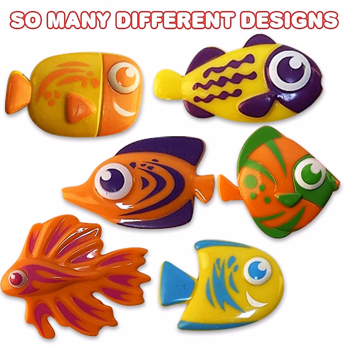 ArtCreativity Fishing Net Catch Game, Set of 2, Each Set with 1 Fishing Net and 6 Colorful Fish Toys, Pool Toys for Kids, Bathtub Toys for Boys and Girls, Summer Toys and Great Gift for Children