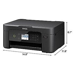 Epson Expression Home XP-4105 Wireless Small-in-One Color Inkjet Printer, White - Print Copy Scan - 2.4" Color LCD, 10 ppm, 5760 x 1440 dpi, Hi-Speed USB, Auto 2-Sided Printing, Voice Activated