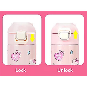 Hello Kitty Stainless Steel Insulated Water Bottle with Handle 500ml - Purple