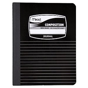 Mead Composition Notebook, Wide Ruled Paper, 9-3/4" x 7-1/2", 100 Sheets per Comp Book, Black/White (09920)