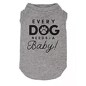 Plus Size Dog Shirt Every Dog Needs a Baby Letter Printing Pregnancy Announcement Pregnancy Reveal Dog Clothes Puppy T-Shirt Doggy Apparel