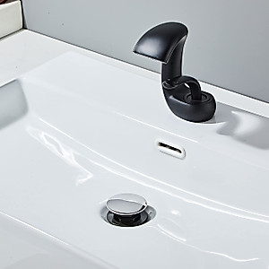 Gangang Bathroom Sink Drain with Overflow Vessel Sink Lavatory Vanity Pop Up Drain Stopper Chrome Cap, ABS Plastic Rustproof