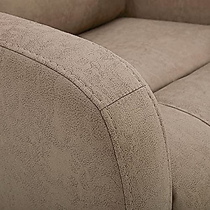 CHITA Power Swivel Glider Rocker Recliner,USB Charge Manual Headrest Double Layer Backrest Truck armrest Chair Sofa for Living Room and Nursery, Light Brown