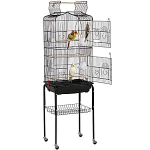 Yaheetech 64-inch Play Open Top Medium Small Bird Cage with Detachable Rolling Stand for Parrot Lovebirds Finches Canaries Parakeets Cockatiels Budgie Parrotlet Conures