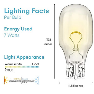 Noa Store 12 Volt 7 Watt Incandescent Light Bulb Pack of 10 Used as Landscape Path Lights, Outdoor Bulb Lights, Decorative Light Bulb, Malibu Light Bulbs, and Night Light Bulbs
