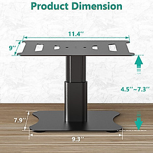 WALI Adjustable Monitor Stand, Height Adjustable Monitor Metal Riser for Computer, TV, PC, Laptop, Notebook, and all Screen Display (STT008-B), Black