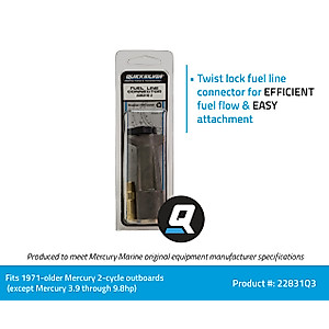 Quicksilver 22831Q3 Fuel Line Connector for Select Vintage Mercury and Mariner Outboards, 1-Pack