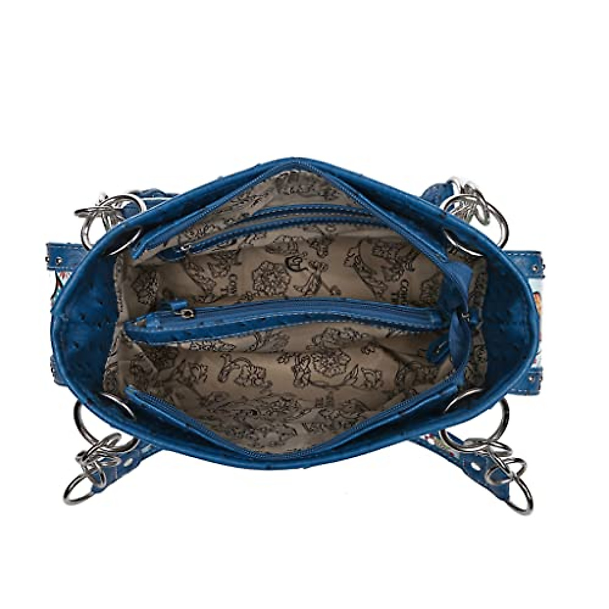 Butterfly Floral Western Purse Country Handbag Women Shoulder Bag Crossbody Wallet Card Holder 4 PCS Set (#2 Blue)