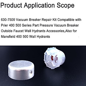 630-7500 Vacuum Breaker Repair Kit Compatible with Prier 400 500 Series Part Pressure Vacuum Breaker Outside Faucet Wall Hydrants Accessories,Also for Mansfield 400 500 Wall Hydrants (Gray-2Pack)
