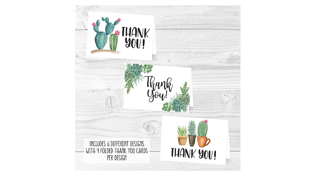 24 Cactus Thank You Cards - Perfect for Any Occasion