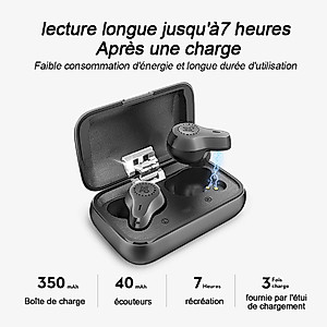 mifo [Upgrade Version 2023 Bluetooth Earbuds Wireless O7, Bluetooth 5.0 in-Ear Headphones with Charging Case, Dual Microphone Call Noise Reduction Earphons for Sports, Built-in Mic