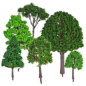 30pcs Model Trees Train Railroad Scenery Architecture Trees, Mixed Model Tree Fake Trees for DIY Crafts Building Model Scenery Landscape Decoration 1.5-7.9 inch(4 -20cm)