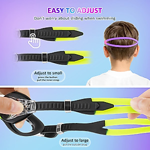 XDX Kids Goggles for Swimming 4-14, 4 Pack Kids Swimming Goggles for Boys and Girls, Anti Fog Swimming Goggles with UV Protection, Adjustable