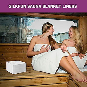 SilkFun 50 Pieces Disposable Plastic Sheeting for Body Wrap Used Inside a Far Infrared Sauna Blanket，Sauna Bag (83×47 inch)