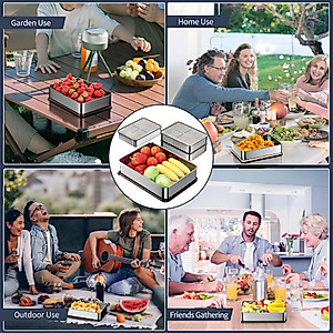 Hommiya 3pcs Stainless Steel 304 Food Storage Containers with Lids - Stackable, Dishwasher Safe for Meal Prep, Deli Meat, Cheese,Bacon & Freezer(1000ml)