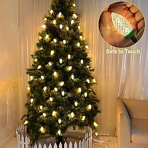 BESSTOR 50 LED 33 Ft C9 Christmas Led String Lights Decoration, 8 Modes Waterproof Fairy String Lights for Christmas Decoration Indoor Outdoor Home Xmas Tree Lights Patio Garden Party (Warm White)