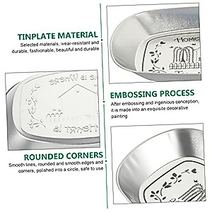 Luxshiny Iron Fruit Plate Cookie Platter Chip Dip Serving Platter Storage Pan Serving Tray Round Appetizer Plates Storage Container Metal Tray Metal Appetizer Plates Food Serving Plate Food