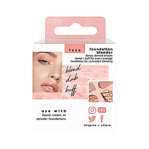Real Techniques Foundation Makeup Blender, Kabuki Brush For Face or Body Makeup, Works With Liquid or Cream Foundation, No Handle, Blend & Buff Makeup, Dense Synthetic Bristles, 1 Count
