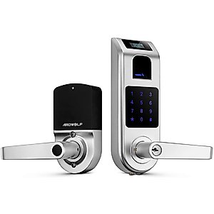 Fingerprint Door Lock, ARDWOLF A10 Keyless Entry Smart Biometric Door Locks with Digital Keypads Electronic Touchscreen and Reversible Handle Backup Keys for Home Office Front Door