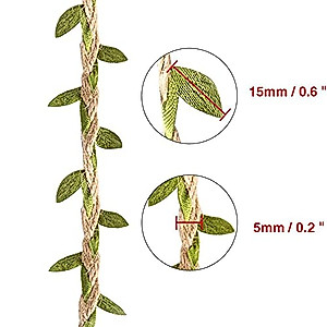 33 feet Natural Twine Green Leaf Jute 3ply 2MM Rope Hemp Burlap Ribbon String Heavy Duty Hanging Gardening Decoration or for Arts and Crafts