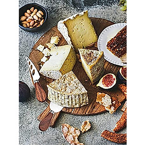 JLIAN MIOR Exquisite 6-Piece Cheese Knives Set, Stainless Steel Cheese Knife Set Collection (Acacia Wood Handle)