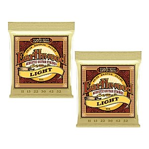 Ernie Ball Acoustic Guitar Strings - Earthwood 2006 80/20 - XL - 10-50 - 2 Pack