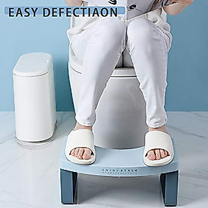 Pantula Toilet Stool Lightweight Squatting Step with Non-Slip Base 7'' Height Safe Healthier Proper Posture Simple Design for Kids Adults (Blue)