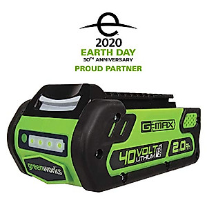 Greenworks 40V (115 MPH / 430 CFM) Brushless Cordless Axial Leaf Blower, 2.0Ah Battery and Charger Included & Greenworks 40V 2.0Ah Lithium-Ion Battery (Genuine Greenworks Battery)
