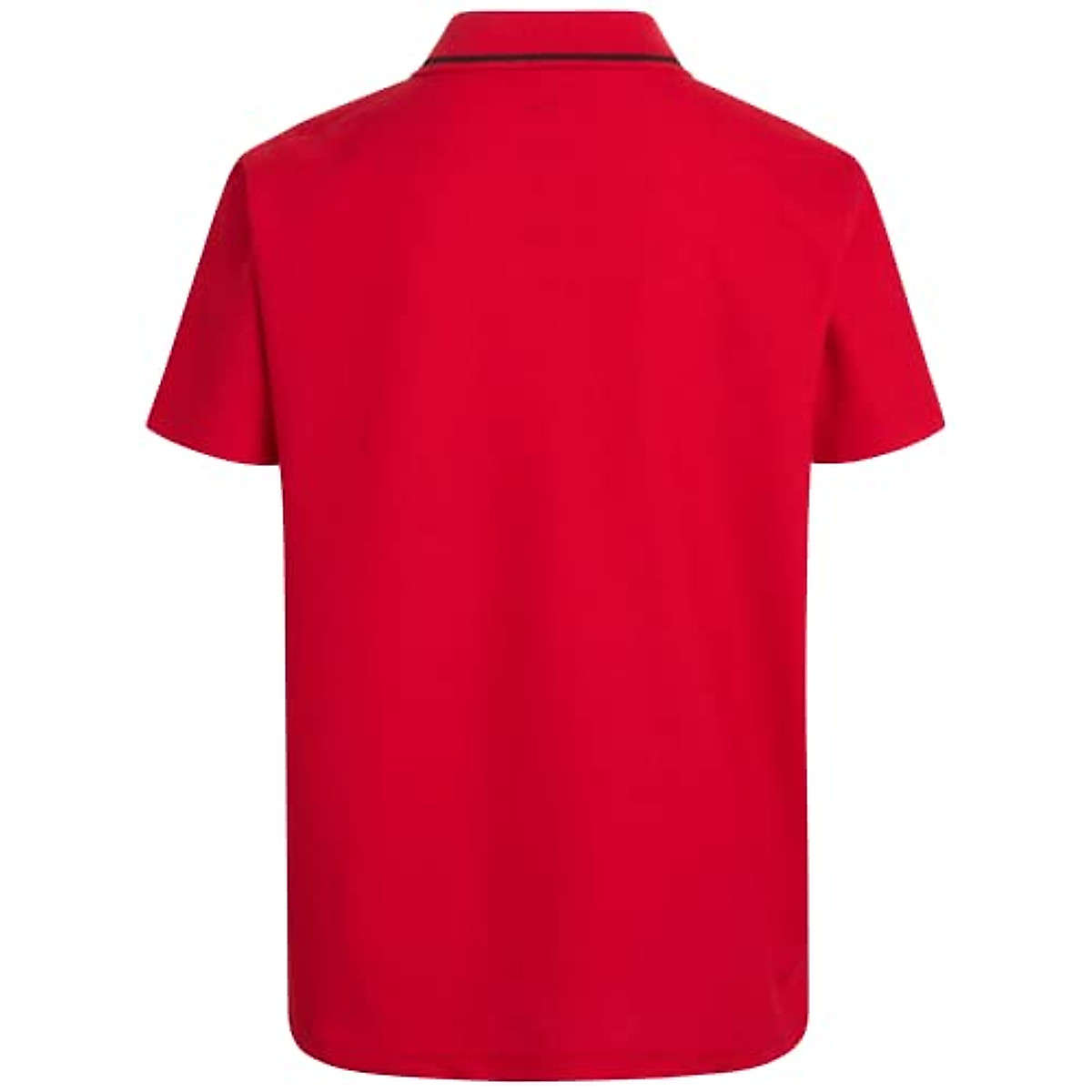 DKNY Boys' Polo Shirt - 2 Pack Classic Fit Short Sleeve Pique Polo - Comfort Stretch Collared Golf Shirt for Boys (4-20), Size 6, Racing Red/Jet Black