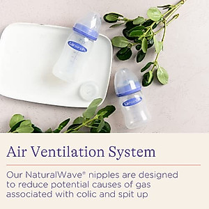 Lansinoh Baby Bottles for Breastfeeding Babies, 8 Ounces, 6 Count, Includes 6 Medium Flow Nipples (Size 3M)