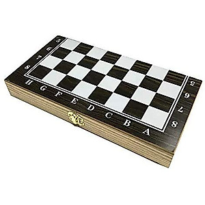 Chess Portable Set Checkers Set Wooden 3 in 1 Printed Chessboard Travel Board Games International Set Backgammon Checkers Game LQHZWYC (Color : 34 X 34 cm)