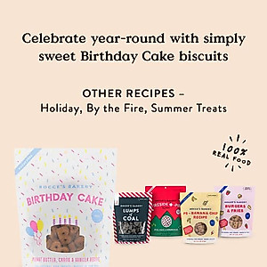 Bocce's Bakery Birthday Cake Treats for Dogs - Special Edition Wheat-Free Dog Treats, Made with Real Ingredients, Baked in The USA, All-Natural Peanut Butter Vanilla Biscuits, 5 oz