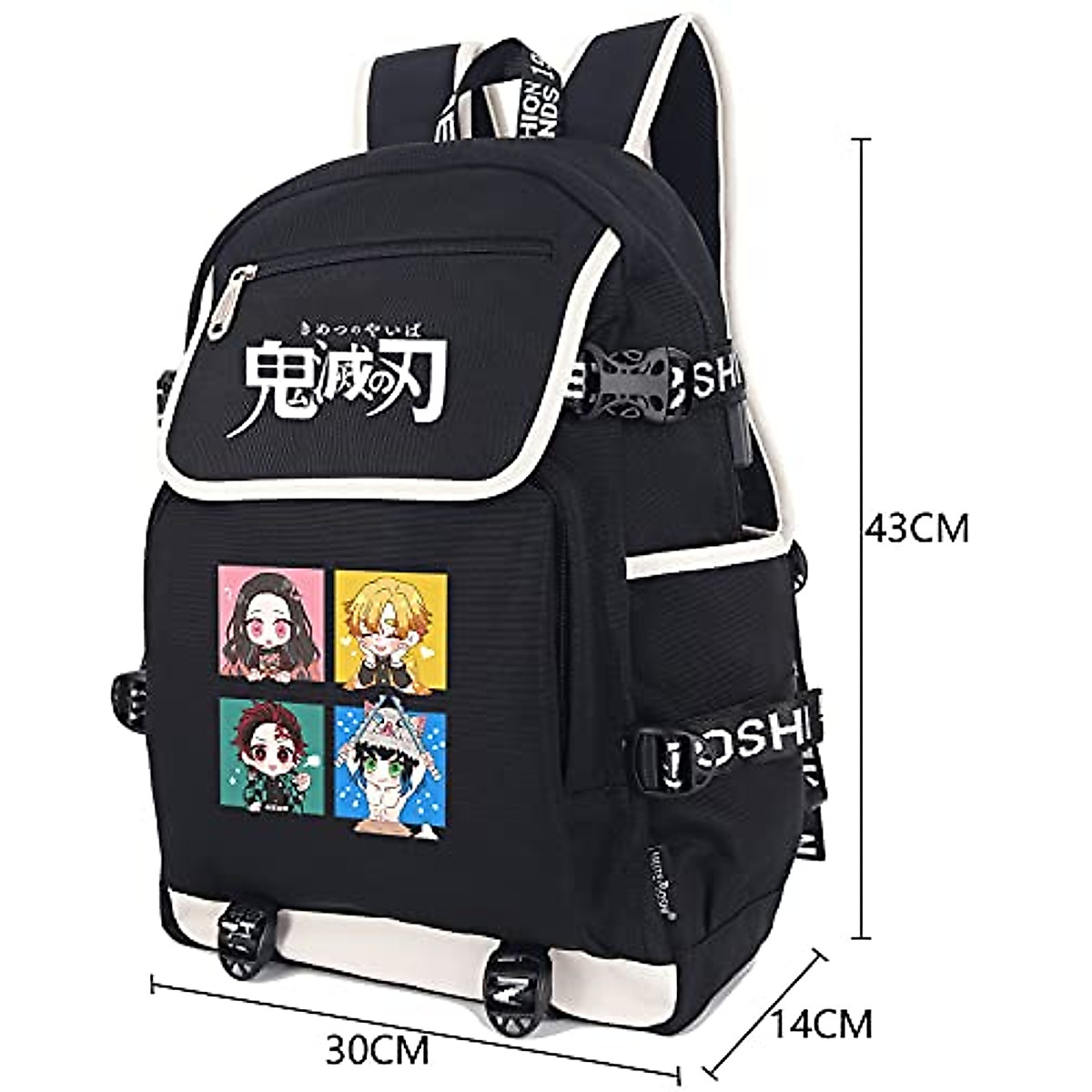 Roffatide Anime Demon Slayer Kamado Tanjirou Kamado Nezuko Laptop Backpack with USB Charging Port