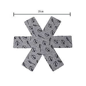 12 Pieces Pot Pan Protectors Pot and Pan Protectors Cookware Pans Divider Protector Pad Anti Slip Pans Separator to Prevent Scratching Separate and Marring, Grey(Small Size/10.24 Inch)